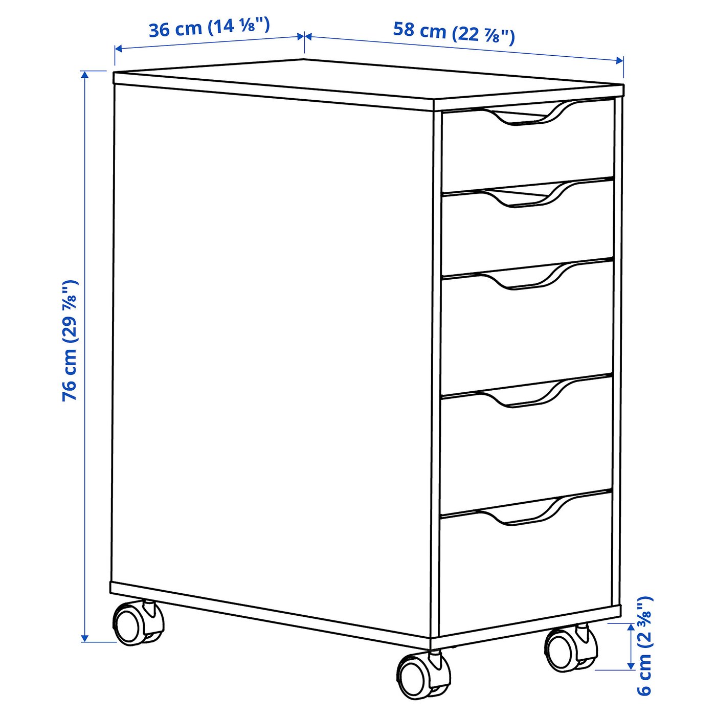 ALEX drawer unit on castors white/black 994.222.18 - IKEA