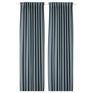ANNAKAJSA room darkening curtains, 1 pair grey-blue - IKEA