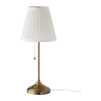 DEJSA table lamp beige/opal white glass - IKEA