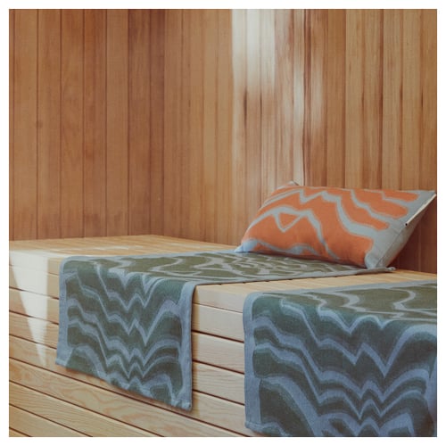 BASTUA bench towel blue/green - IKEA