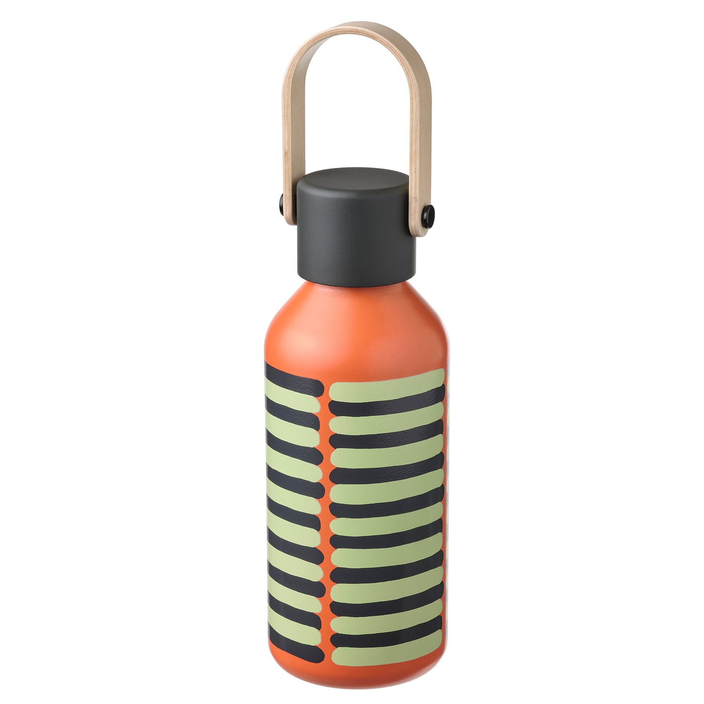 BASTUA water bottle stainless steel stripe pattern/green - IKEA