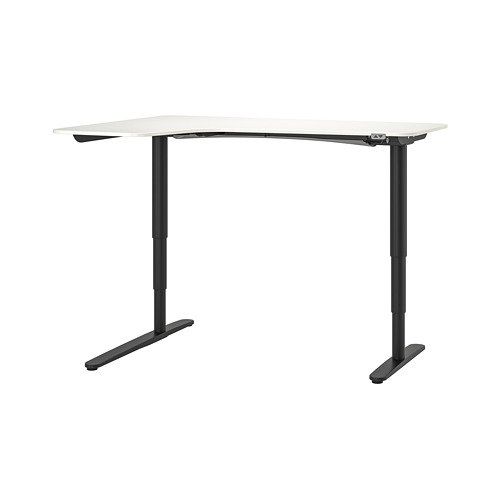BEKANT corner desk left white/black 292.224.87 - IKEA