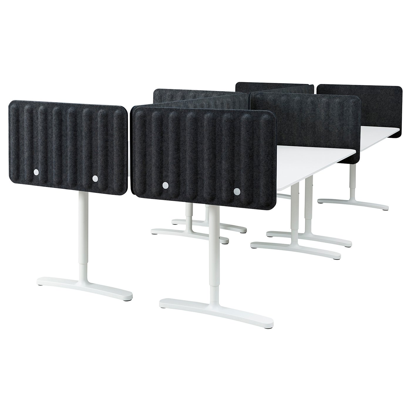 BEKANT desk with screen white/dark grey - IKEA
