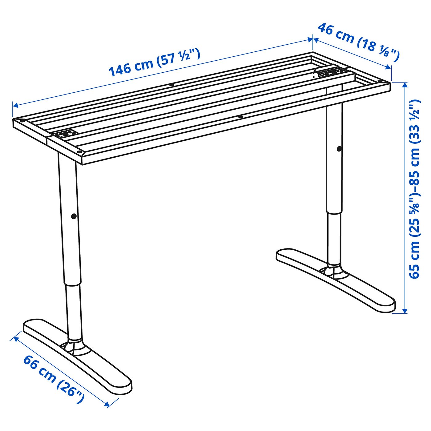 BEKANT underframe for table top white 102.529.07 - IKEA