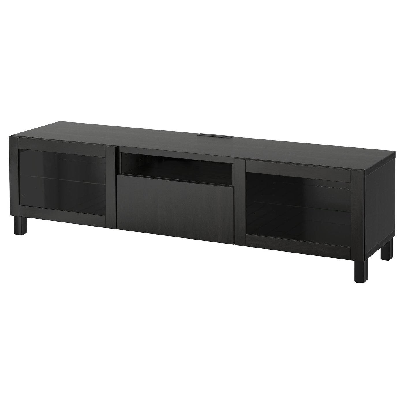 BESTÅ TV bench Lappviken/Sindvik black-brown clear glass - IKEA