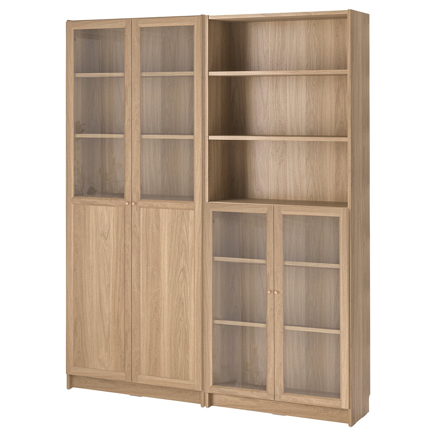 BILLY / OXBERG bookcase comb w panel/glass doors oak effect 195.033.36 ...