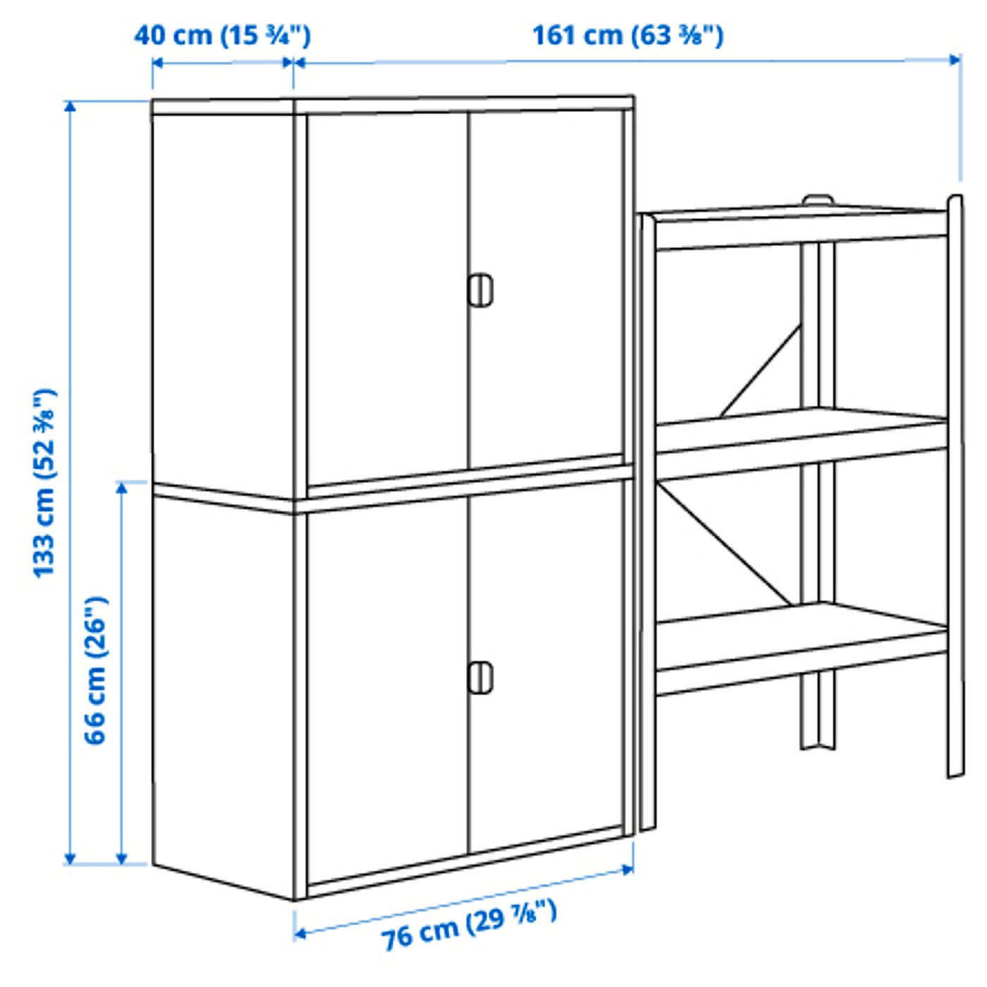 BROR 2 sections/shelves/cabinet - IKEA