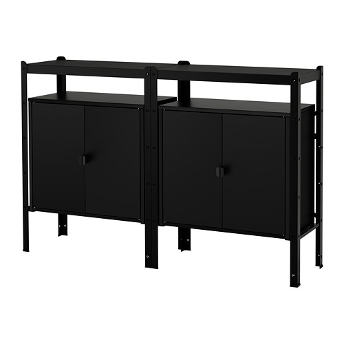 BROR work bench black/pine plywood - IKEA