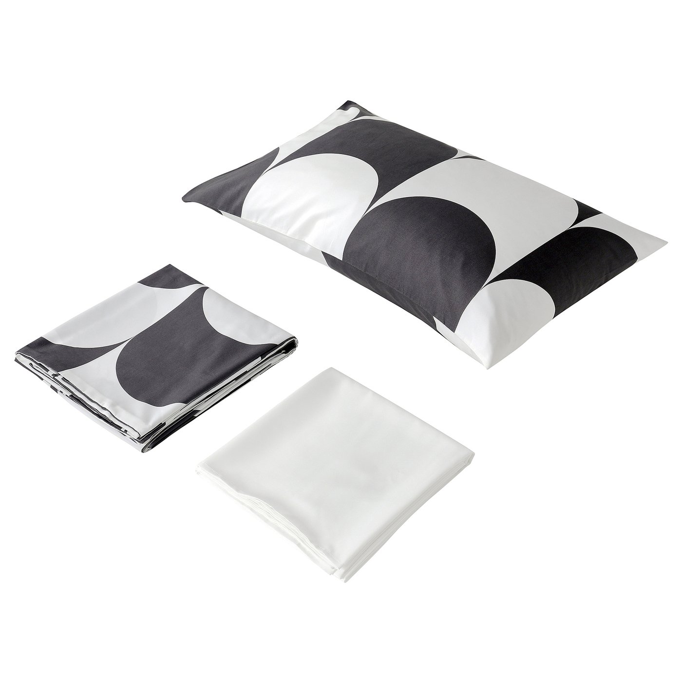BRUKSVARA 3-piece bedlinen set anthracite/white 405.606.31 - IKEA