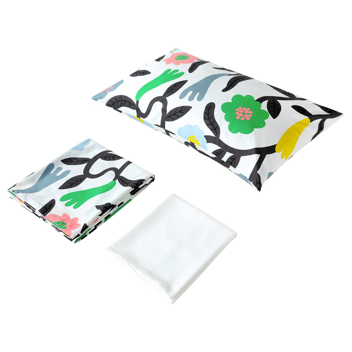 BRUKSVARA 3-piece bedlinen set multicolour/floral pattern 405.596.61 - IKEA