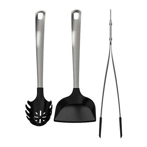 GRUNKA 4-piece kitchen utensil set stainless steel - IKEA