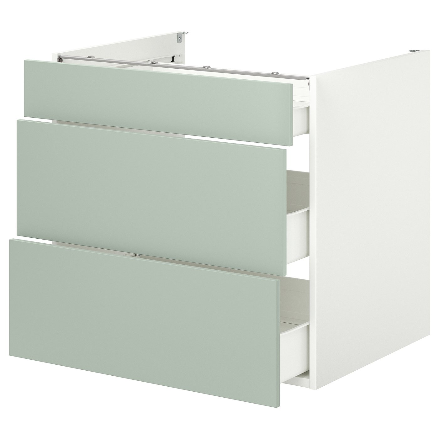 ENHET base cb w 3 drawers white/pale grey-green 194.967.79 - IKEA