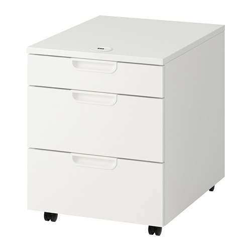 TROTTEN drawer unit w 3 drawers on castors white 604.850.99 - IKEA
