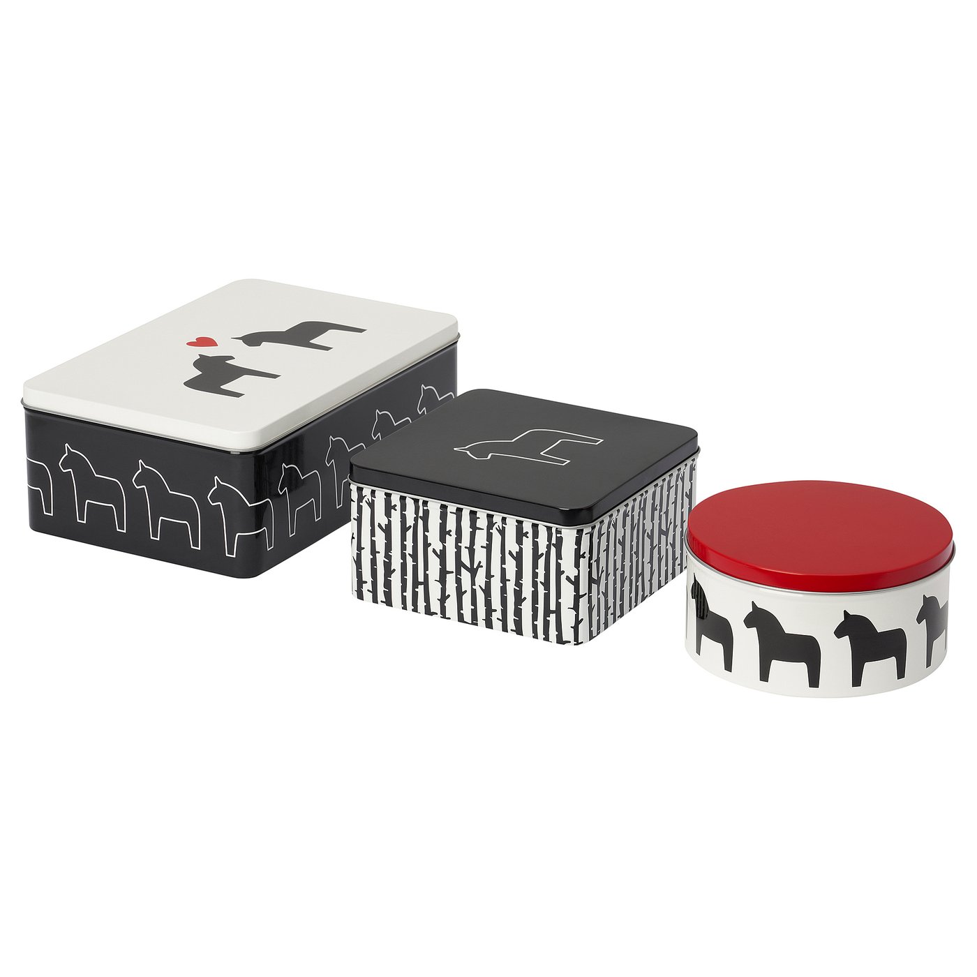 HÄSTHAGE tin with lid, set of 3 multicolour - IKEA