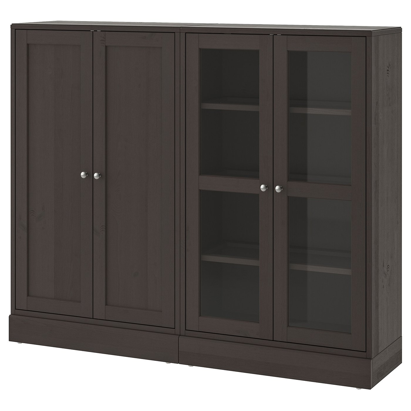 HAVSTA storage combination w glass-doors dark brown - IKEA
