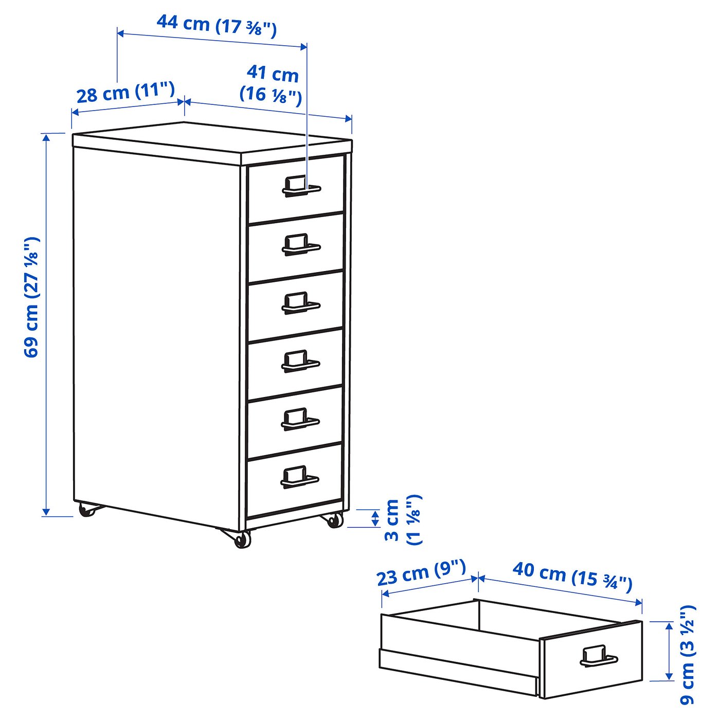 HELMER drawer unit on castors white 902.510.46 - IKEA