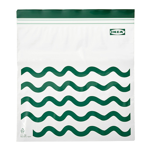 ISTAD resealable bag patterned/green - IKEA