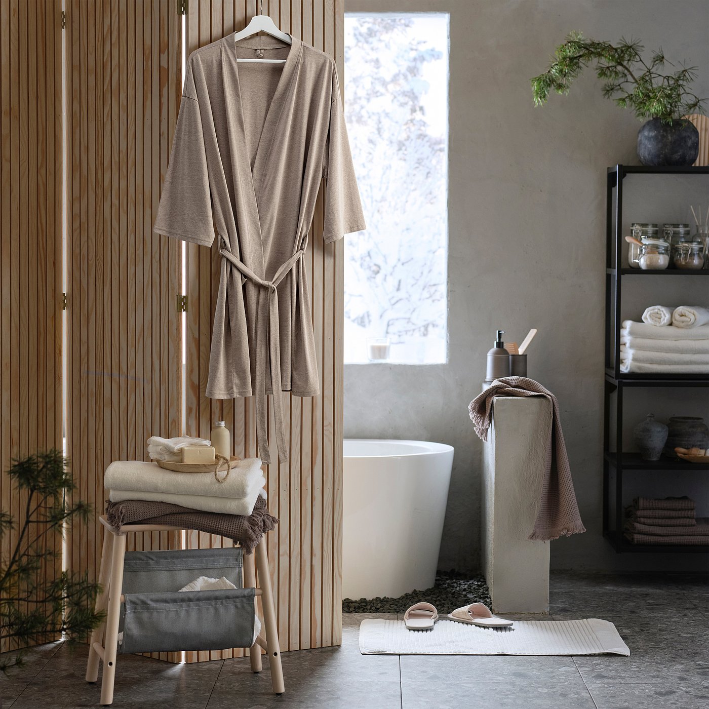 KÄRRFIBBLA bath robe beige - IKEA