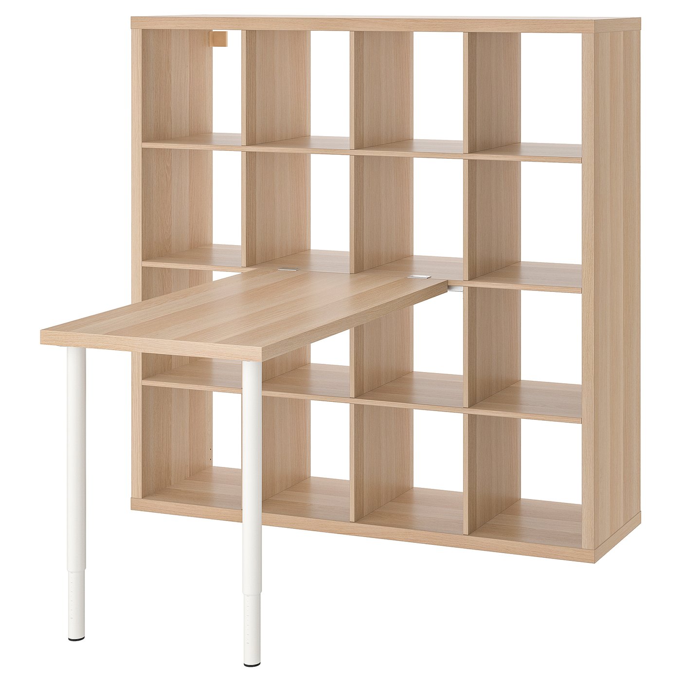 KALLAX / LINNMON desk combination white/white stained oak effect - IKEA