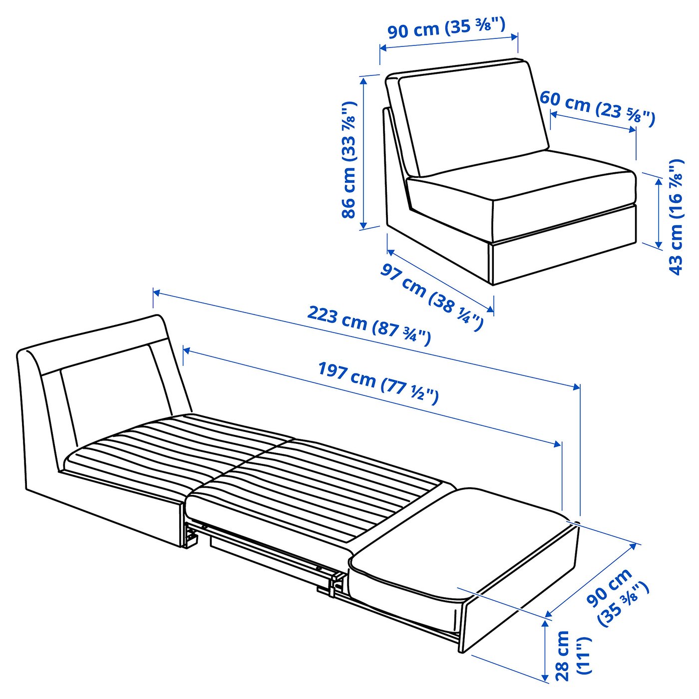 KIVIK 1-seat sofa-bed Tresund anthracite 694.702.44 - IKEA