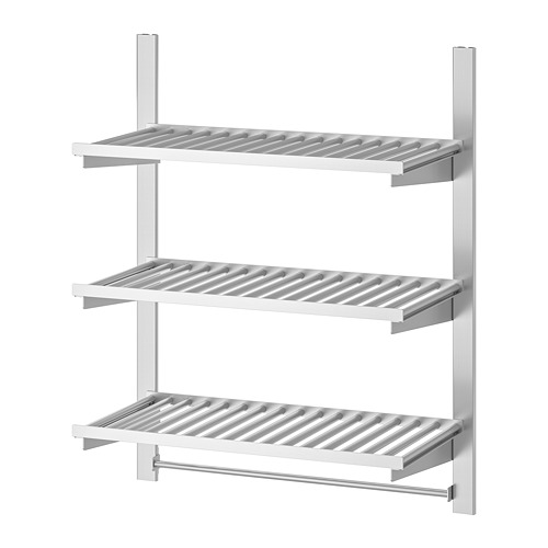 KUNGSFORS suspension rail with shelves stainless steel - IKEA