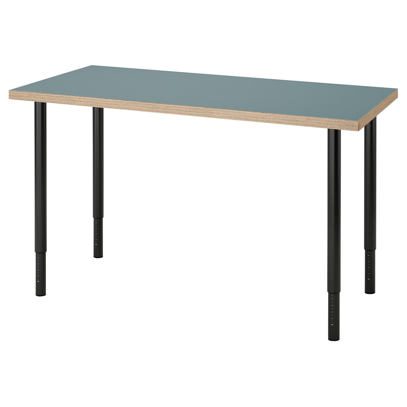 LAGKAPTEN / OLOV desk grey-turquoise/black 295.233.53 - IKEA