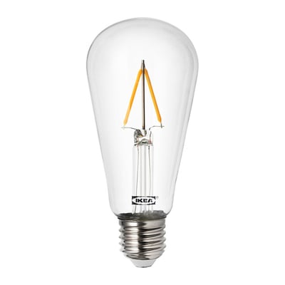 SOLHETTA LED bulb E27 470 lumen globe clear - IKEA