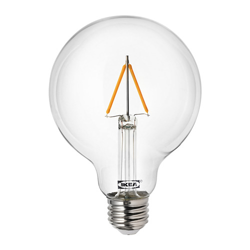 SOLHETTA LED bulb E27 470 lumen globe clear - IKEA
