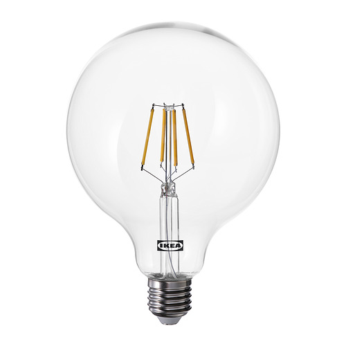 LUNNOM LED bulb E27 150 lumen globe clear - IKEA