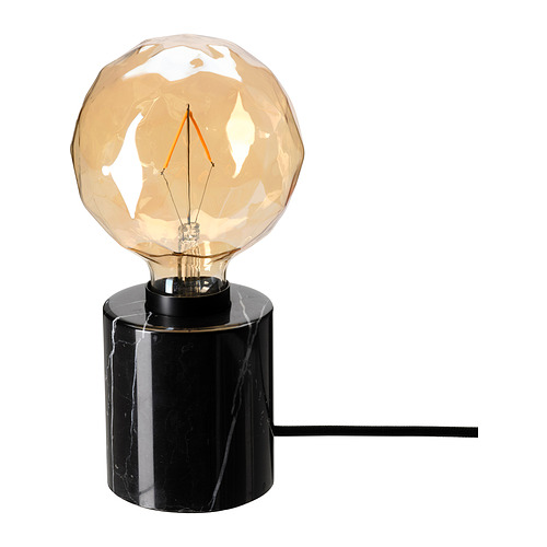 TVÄRHAND table lamp black/bamboo - IKEA