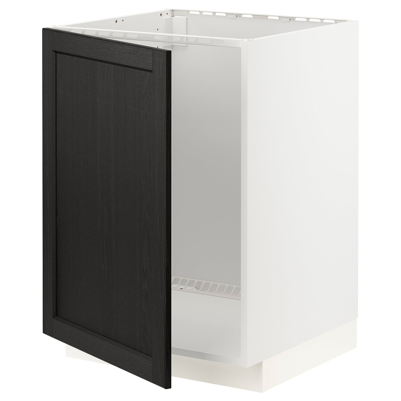 METOD base cabinet for sink white/Lerhyttan black stained 594.490.50 - IKEA
