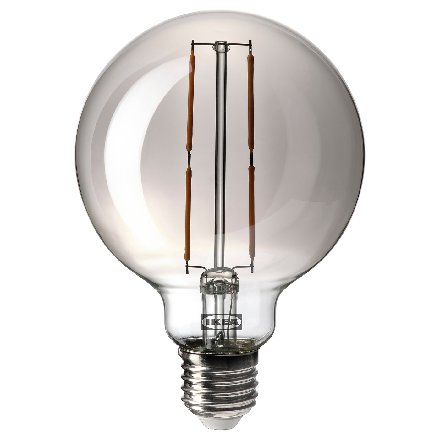 MOLNART LED bulb E27 120 lumen globe grey clear glass - IKEA