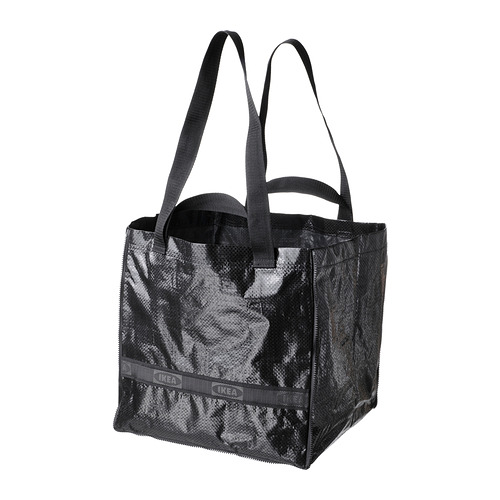 RENSARE clothes bag, set of 3 check pattern/grey black - IKEA