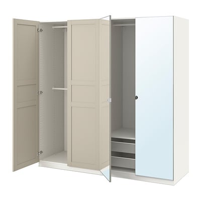PAX / FLISBERGET wardrobe white/light beige 994.803.07 - IKEA