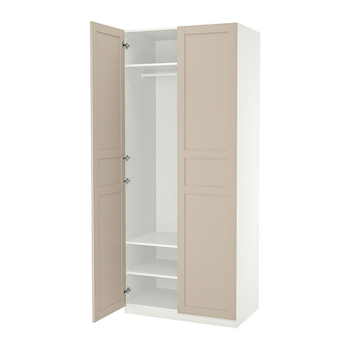 PAX / FLISBERGET wardrobe white/light beige 994.803.07 - IKEA