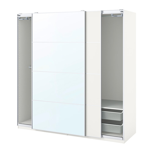 PAX / AULI wardrobe white/mirror glass 294.298.07 - IKEA