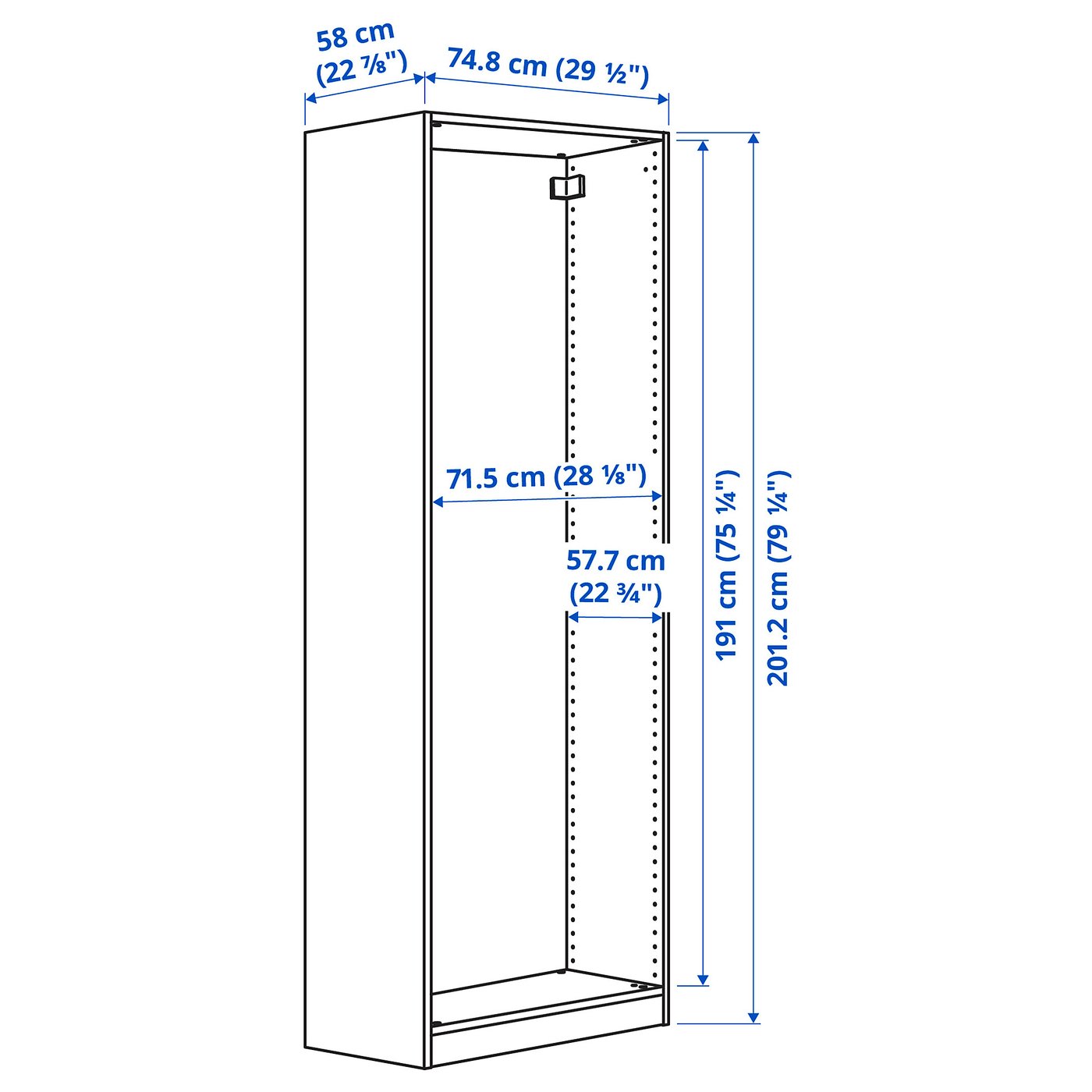 PAX wardrobe frame white 703.551.39 - IKEA