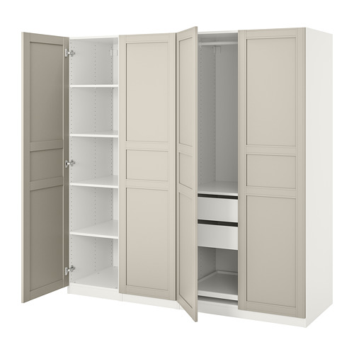 MUSKEN wardrobe with 2 doors+3 drawers white - IKEA