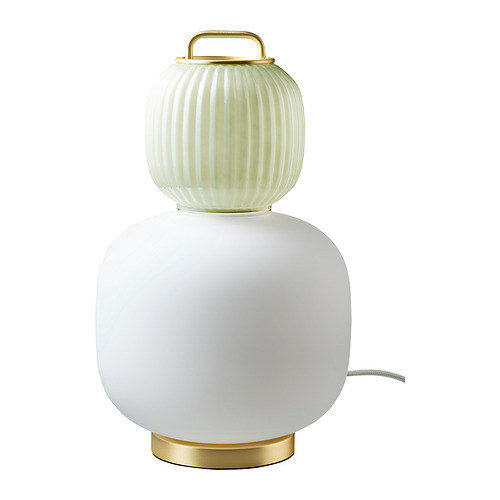 DEJSA table lamp beige/opal white glass - IKEA