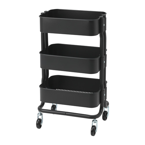 SVENARUM trolley table with storage bamboo/white - IKEA