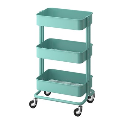 SVENARUM trolley table with storage bamboo/white - IKEA