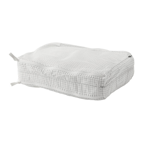 RENSARE clothes bag, set of 3 check pattern/grey black - IKEA