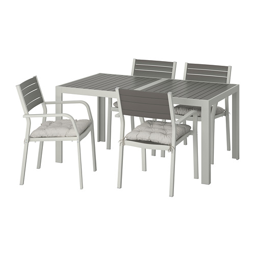FALHOLMEN table+4 chairs w armrests, outdoor 394.138.39 - IKEA