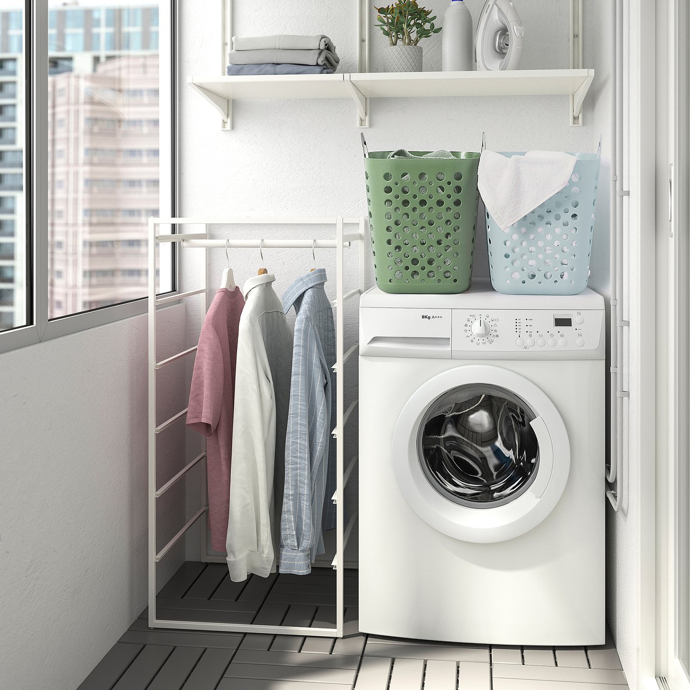 SLIBB flexible laundry basket blue - IKEA