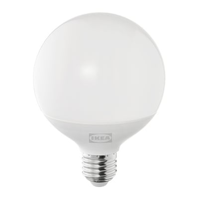 SOLHETTA LED bulb E27 806 lumen globe opal white - IKEA