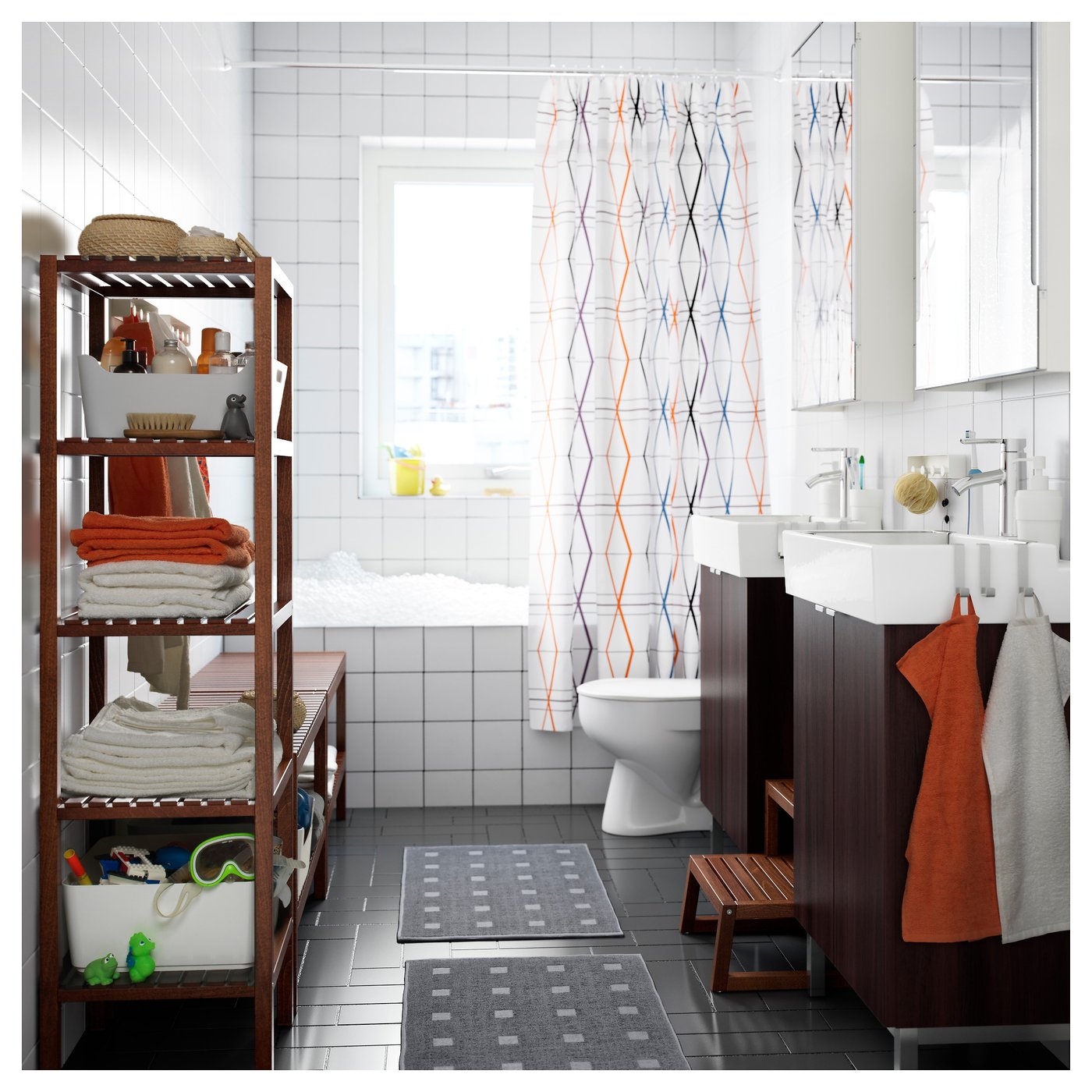 STORJORM mirror cab 2 door/built-in lighting white - IKEA