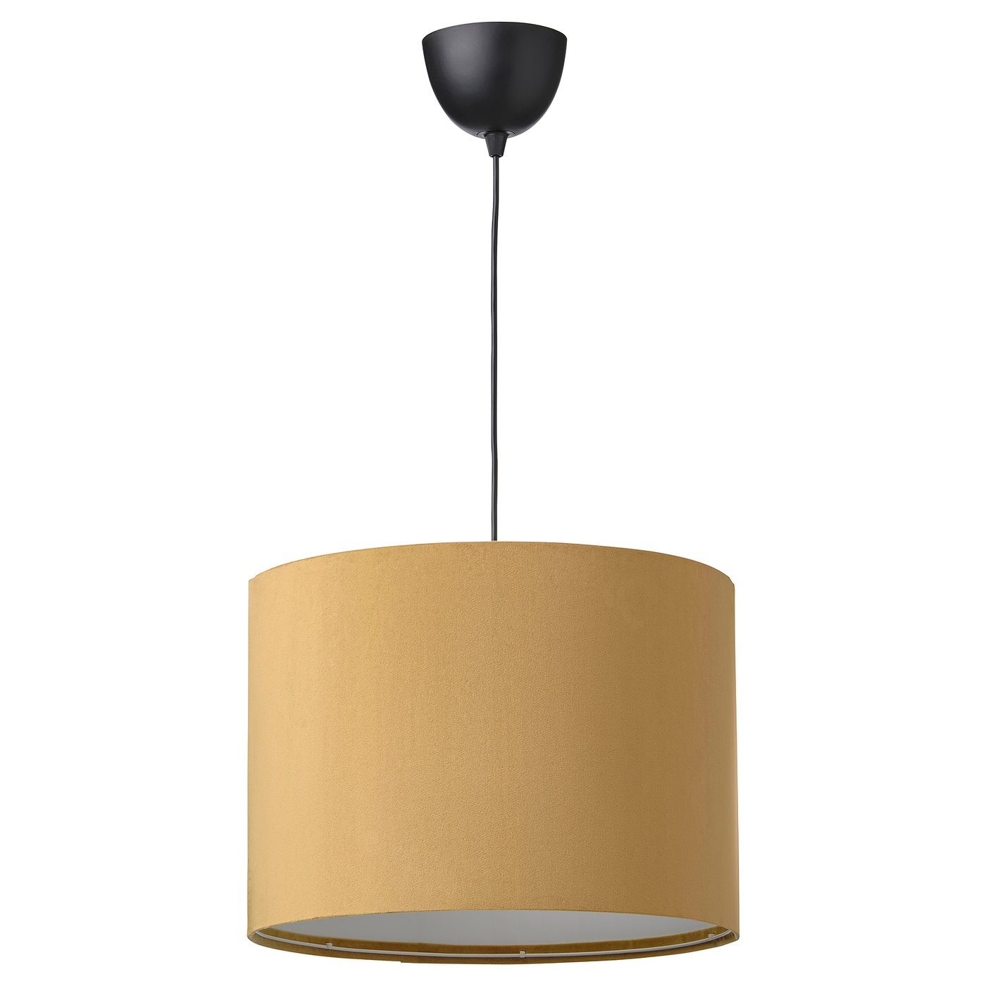 SUNNEBY / MOLNSKIKT pendant lamp black/dark yellow velvet - IKEA