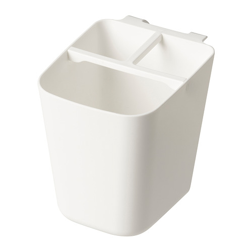 SUNNERSTA rail with 4 hooks and 2 containers white - IKEA