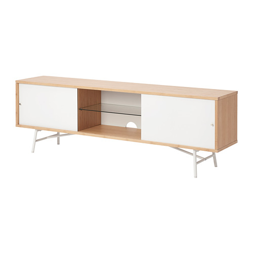 BYÅS TV bench high-gloss white - IKEA