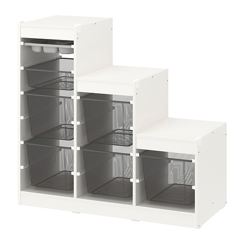 TROFAST storage tray with compartments grey - IKEA
